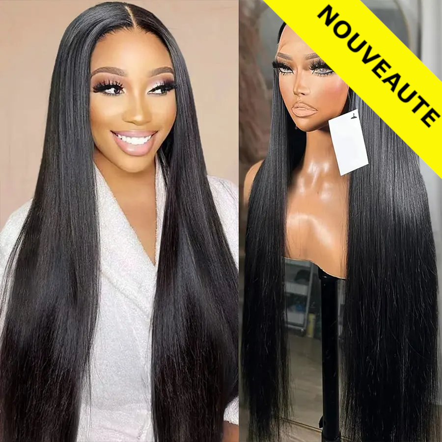 Perruque Full Lace Front Wig brésilien cheveux lisses noirs 30"